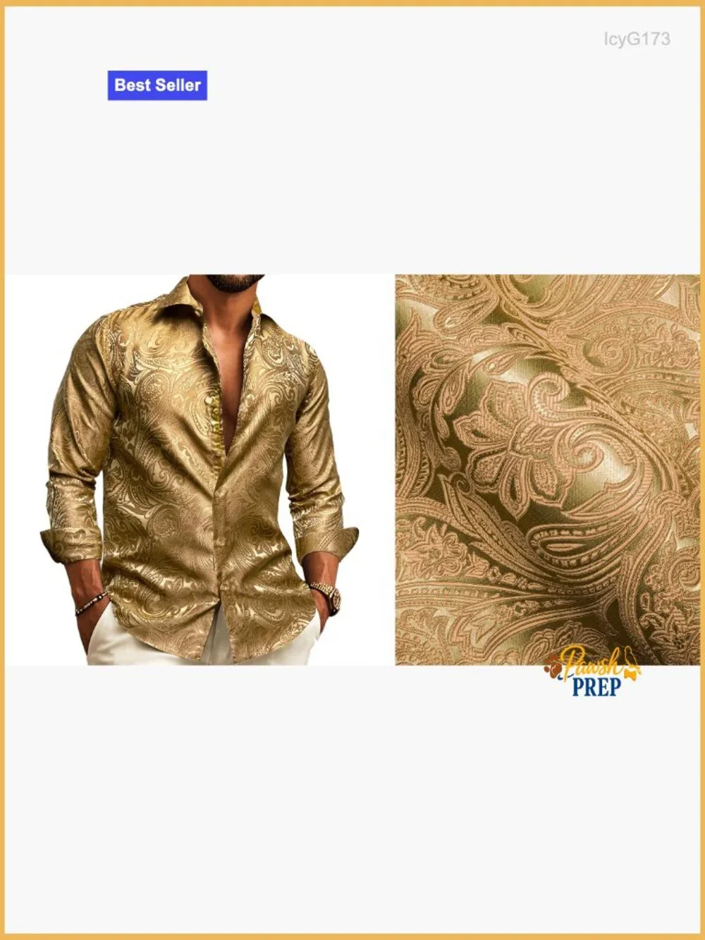 Shirts | Mens Western Paisley Silk Button Down Dress Shirt Long Sleeve ...